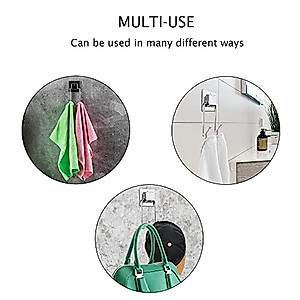 Hagen Door Hanger, Bath Door Hook, Hanging Coats, Hats, Robes, Towels, No Drill Screwless Installation, Modern Style (Twin Hanger)