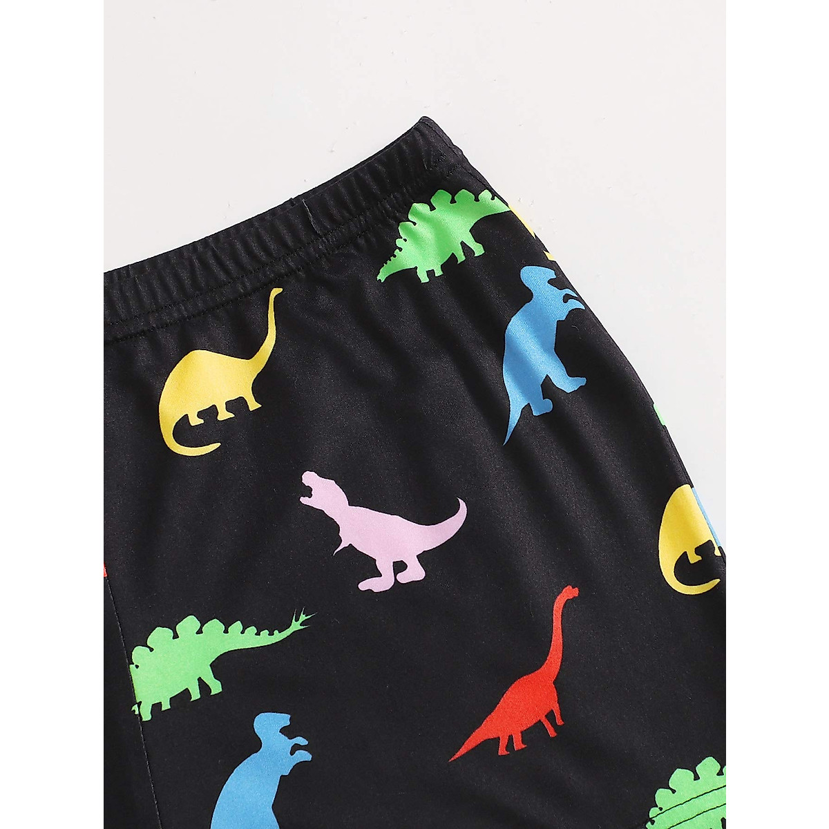Floerns Women's Summer Dinosaur Print Elastic Waist Workout Running Shorts Black S