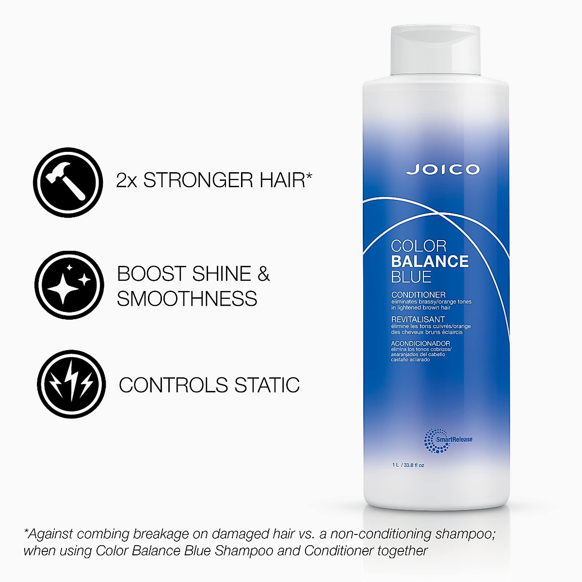 Joico Color Balance Blue Shampoo & Conditioner Set | Eliminate Brassy and Orange Tones | For Lightened Brown Hair
