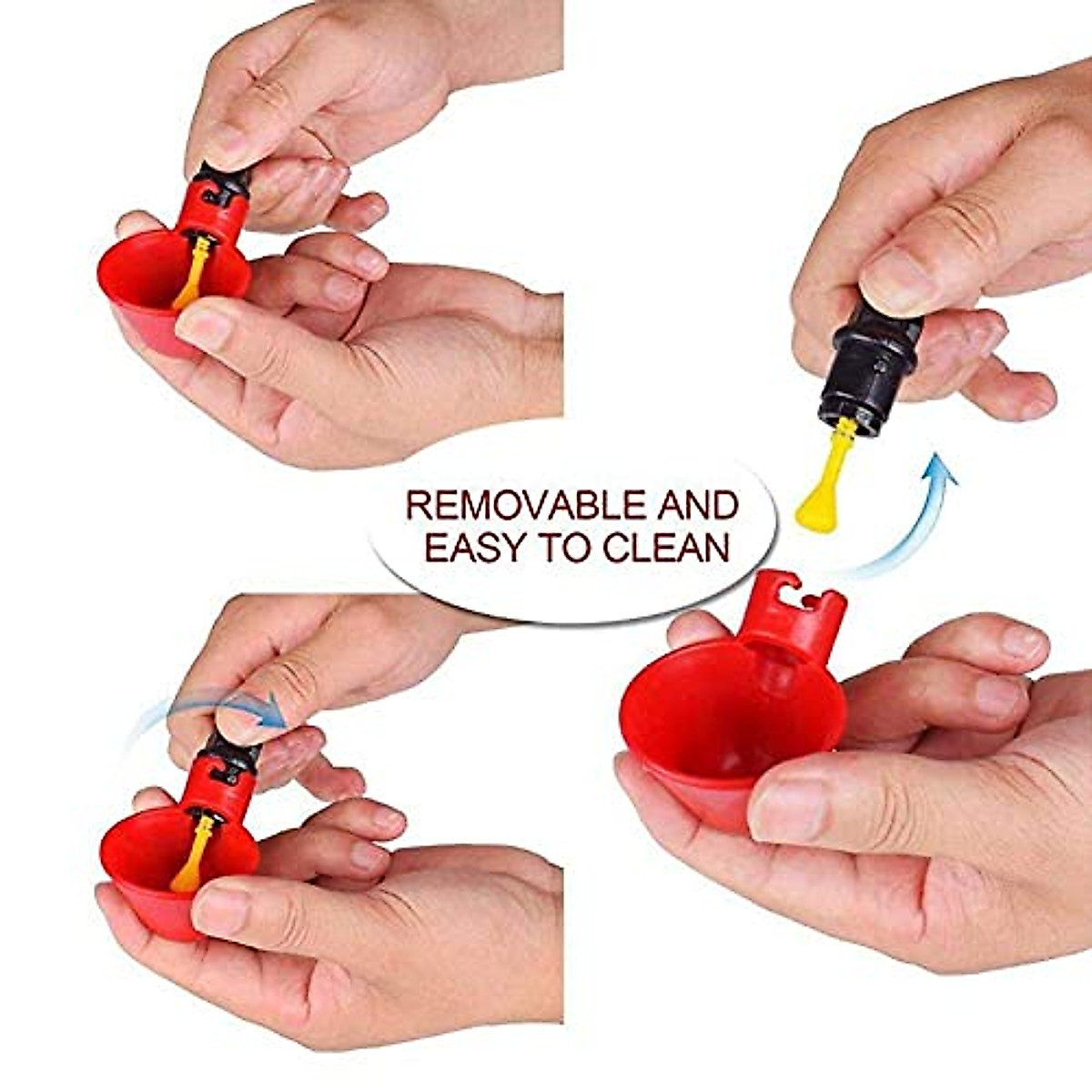 erduoduo 24 Packs Poultry Drinking Watering Cups for Chicken/Quail Water Cups Drinker Automatic Farm