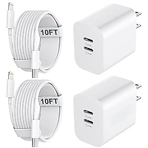 [MFi Certified] USB C iPhone 14 13 12 Fast Charger Block and 10FT Long iPhone Lightning Charging Cord Compatible for iPhone 14 Pro Max/14 Pro/14, 13/12/11 Pro Max, 13/12/11 Pro,iPad