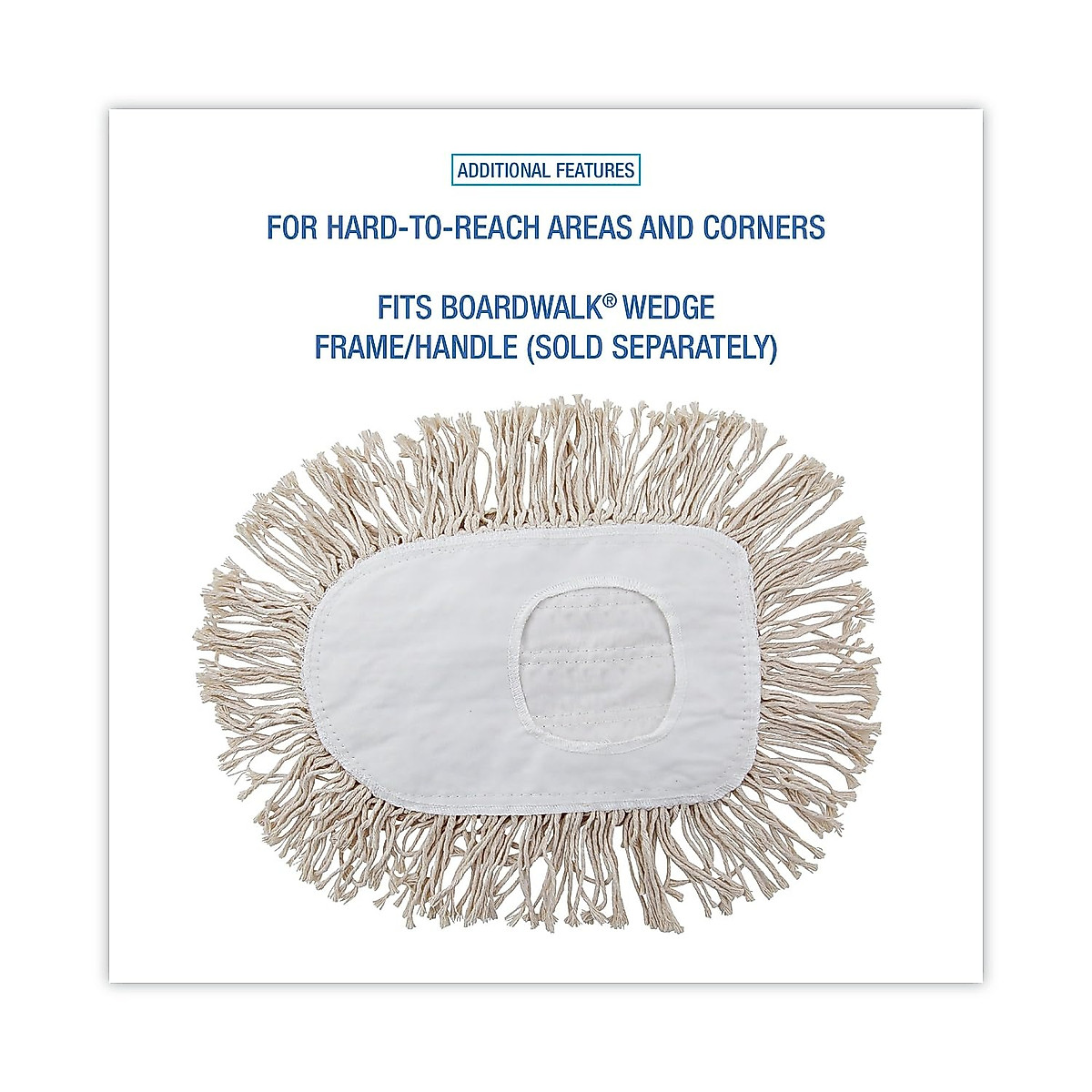 Boardwalk BWK1491 17.5 in. x 13.5 in. Cotton Wedge Dust Mop Head - White