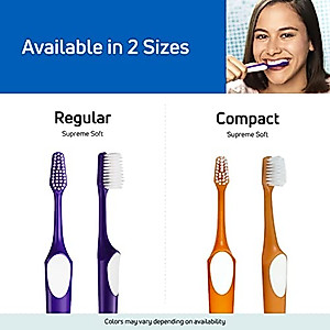 TEPE Supreme Toothbrush, Soft Bristle Toothbrush, Tapered Brush Head for Sensitive Teeth and Gum Care, Adult, 3 Pack