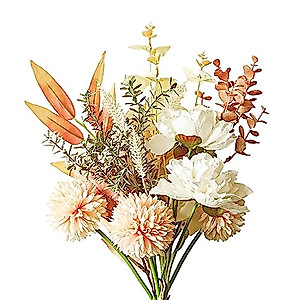 Mandy's 12pcs Pink Artificial Silk Flowers Arrangements Bouquet Boho Style for Wedding Bridal Shower Centerpieces Party Home Decor