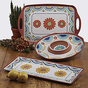Cerified International Vera Cruz 2-Piece Melamine Platter, Set, Multicolored