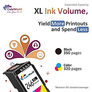 ColoWorld Remanufactured Ink Cartridge Replacement for Canon PG-245XL CL-246XL PG-243 CL-244 for Pixma MX492 MX490 TR4520 MG2522 MG2922 MG2520 MG2920 MG3022 iP2820 TS202 Printer (1 Black 1 Color)