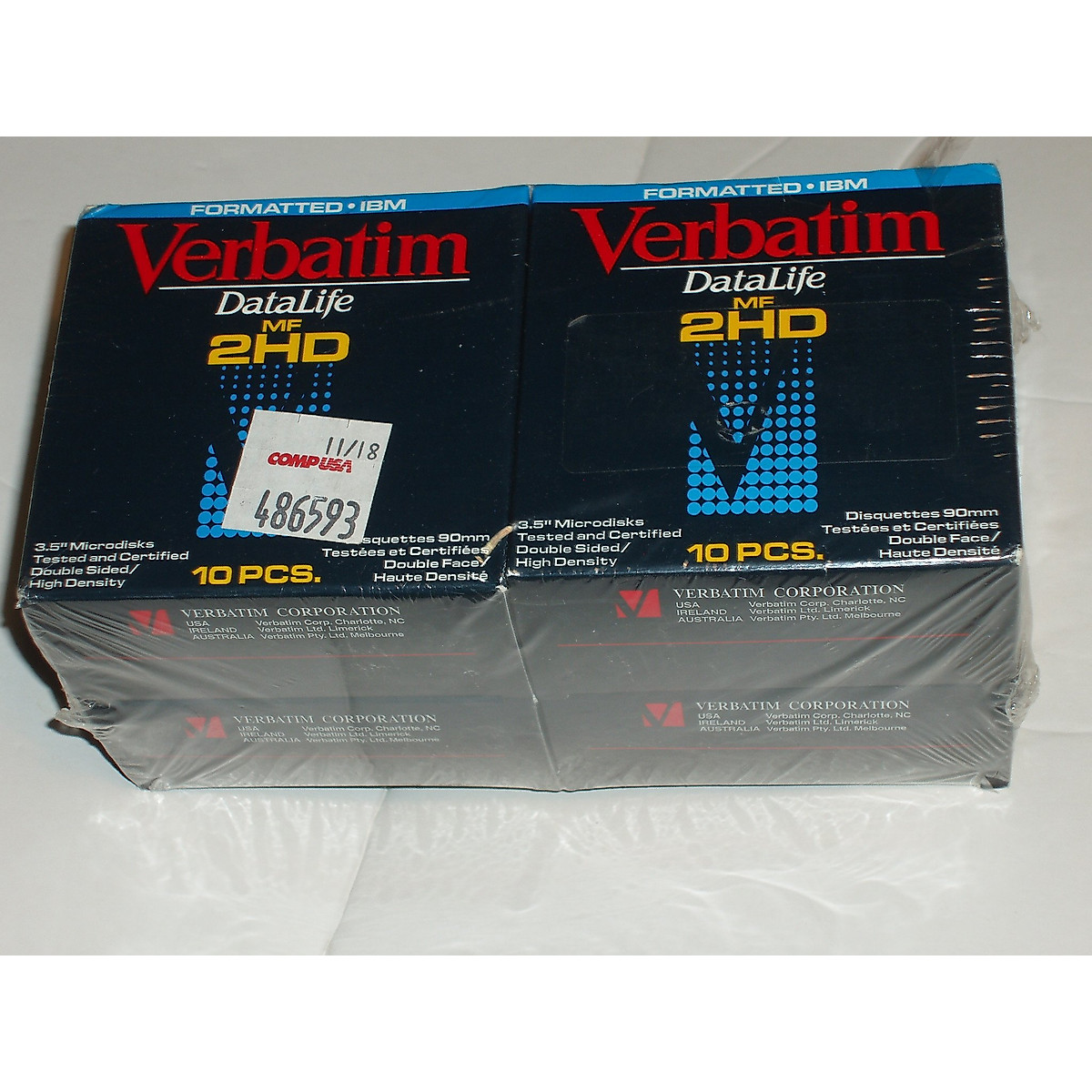20 Piece Formatted IBM Verbatim DataLife MF 2HD 3.5 Inch Microdisks.