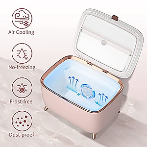 LVARA Smart Mini Skincare Fridge, 9 Liter Portable for Beauty, Makeup, Cosmetic Refrigerator with ‘Smart Life’ App for Bedroom Desktop, Gift for women, Pink