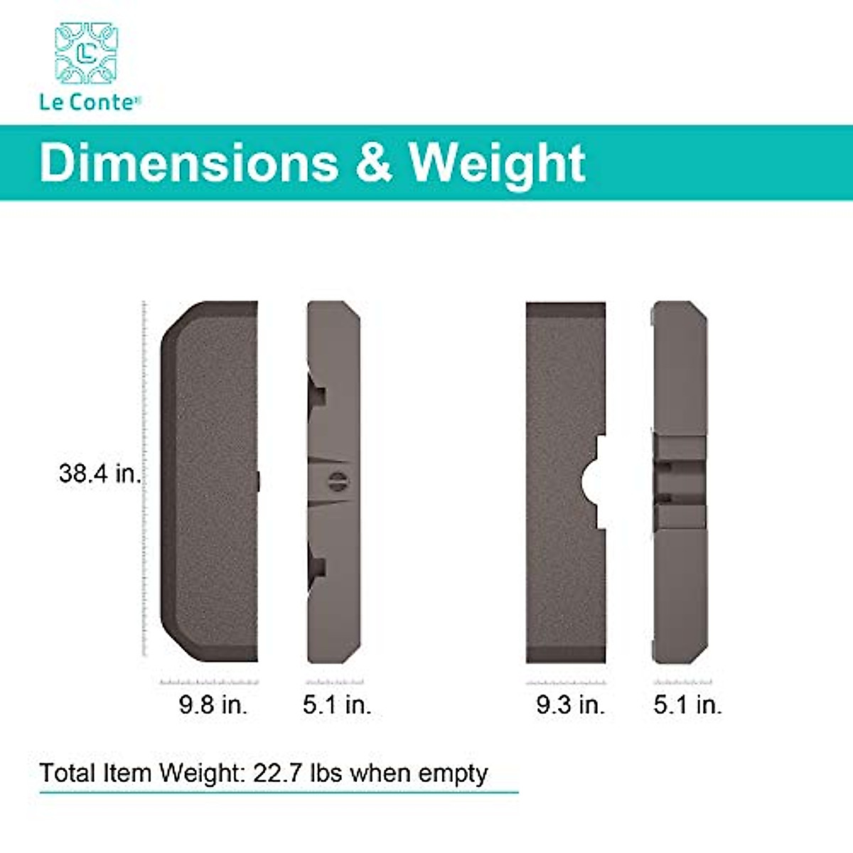 LE CONTE 4Pcs Offset Hanging Umbrella HDPE Weighted Base Patio Cantilever Umbrella Free Standing Square 340-lb Water or Sand Filled Weight Base for GRENOBLE Offset Cantilever Umbrella