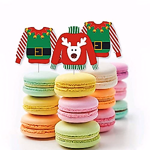 Big Dot of Happiness Ugly Sweater - DIY Shaped Holiday and Christmas Paper Cut-Outs - 24 Count