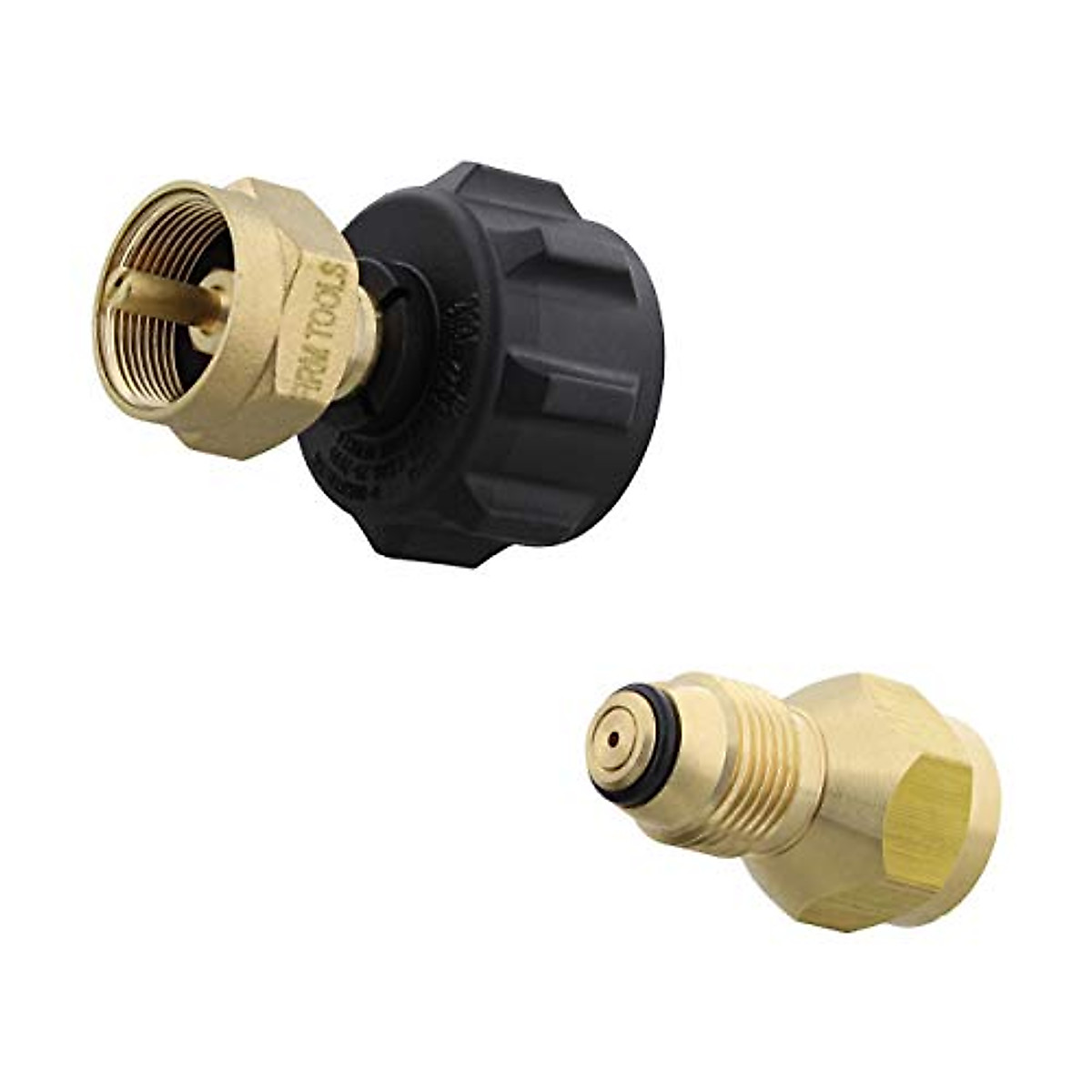 BISupply Solid Brass Propane Refill Adapter POL to QCC1 Type 1 POL Propane Adapter Fitting 2pk - Fits 1lb Propane Bottle