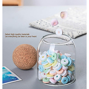 550ML/18Oz round cork glass bottle sealed jar nut storage jar coffee bean jar round transparent