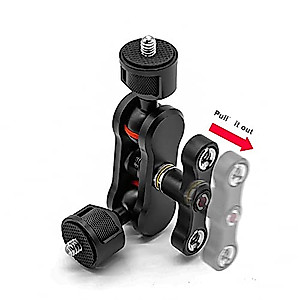 TOSICAM Articulating Magic Arm with Double Ballheads Monitor Mount,1/4" Screw for Field Monitor,Lights,Audio Recorders,Gimbal,Camera Cage,Video Shooting