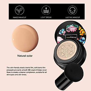 KWOLYKIM 2 Pack Mushroom Head Air Cushion BB Cream, Concealer Lasting Nude Makeup Moisturizing Brightening Pigment CC Liquid Foundation