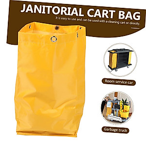 PartyKindom 6 Pcs Canvas Bag Yellow Vinyl Bag Car Can Trash Bag Waterproof Janitorial Bag Janitorial Cart Bag Appliance Hand Dolly Glass Spray Bottle Garbage Conical Trolley Bag Work