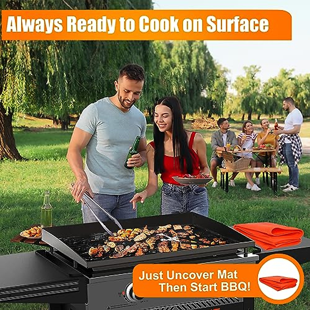 Griddle Mat for Blackstone Grill 28" Blackstone Silicone Griddle Cover Food Grade Silicone Griddle Mat Protect Your Griddle Top From Dirt & Rust Blackstone Griddle Mat Protective Cover