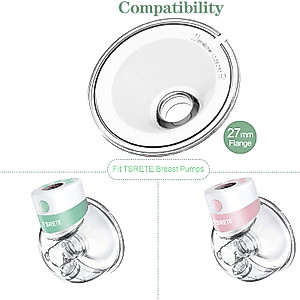 TSRETE Flange Compatible with S9/S10/S12 Parts Replaces, Hands Free Breast Pump Shield/Flange, Breast Pump Parts Replace(27mm) - 1 Pc