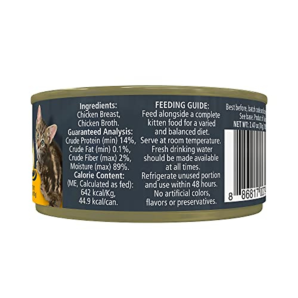 Reveal Natural Wet Kitten Food, 12 Pack, Grain Free, Limited Ingredient Food for Kittens, Chicken Breast in Broth, 2.47oz Cans