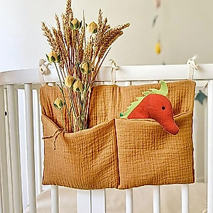 Green Diaper Caddy Organizer Diaper Stacker Baby Crib Hanging Pocket with Straps Classified Storage Bag Organizer for Nursery Diapers Wipes Baby Essentials