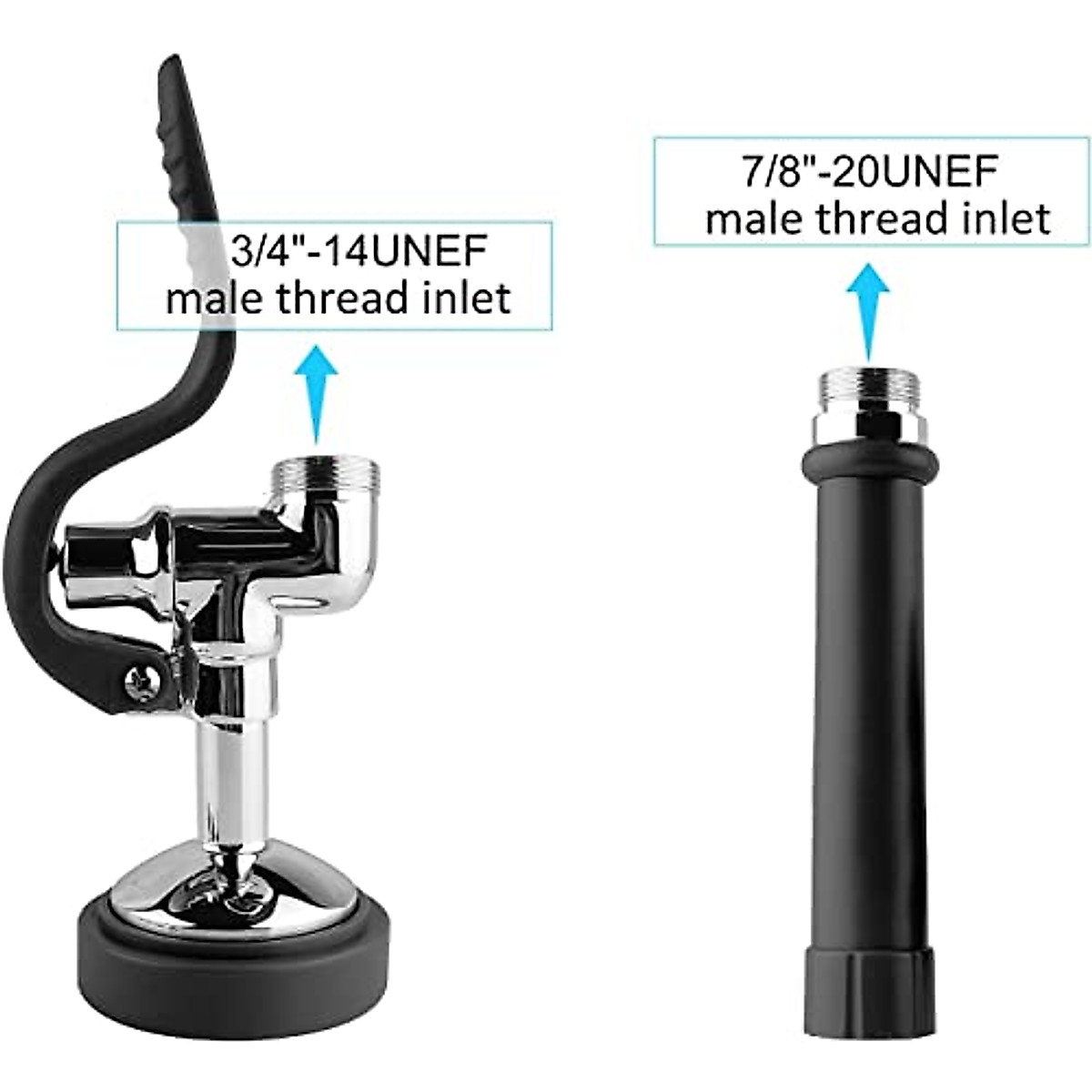 IMLEZON Pre Rinse Sprayer Commercial Sink Faucet Spray Valve Chrome Finished (Black), (IM-US-KH12)