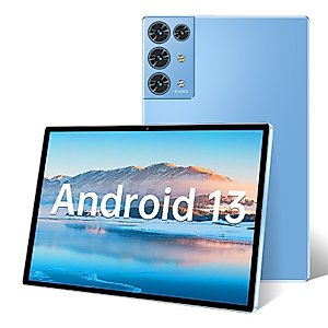 WV LeisureMaster S30 Pro Tablet,10.1-inch Tablet, Android 13 Tablet, 8GB + 256GB RAM, Octa-Core Processor, 1920 * 1200 Resolution 5g Tablet, 24MP + 13MP, 8000mah Battery, Bluetooth 5.2 with GPS（Blue
