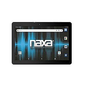 Naxa NID-1021 Core Android 11 Tablet with 10.1” HD IPS Screen and USB Keyboard Case, 1.6 GHz Quad Core Processor, 2GB Ram, 16GB Storage, Front and Rear Cameras, Speaker and Microphone, Black