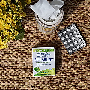 Boiron RhinAllergy Tablets for Relief from Allergy Symptoms of Sneezing, Runny Nose, and Itchy Eyes or Throat - 60 Count