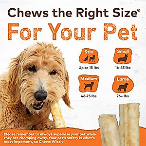 EARTH ANIMAL No Hide Medium Chicken Flavored Natural Rawhide Free Dog Chews Long Lasting Dog Chew Sticks | Dog Treats for Large Dogs | Great Dog Chews for Aggressive Chewers