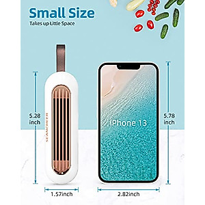 SEANCHEER Fridge Deodorizer, Mini USB-C Rechargeable Reusable Refrigerator Deodorizer, Refrigerator Odor Eliminator with Hook Lanyard for Fridge Wardrobe Shoes Cabinet