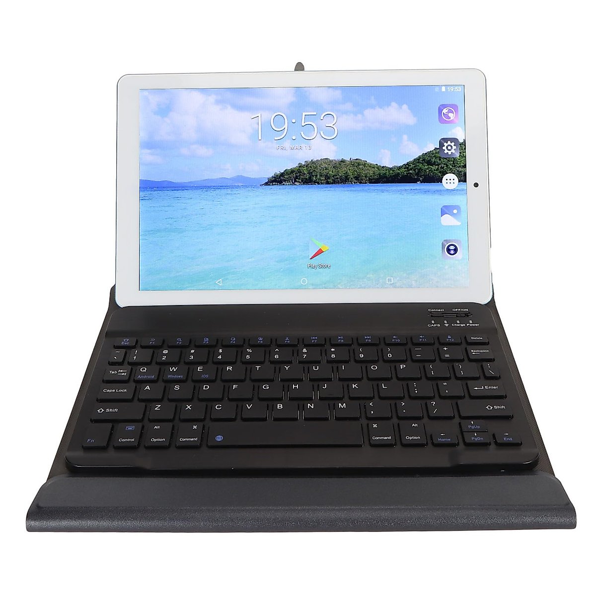 EBTOOLS 2 in 1 Tablet PC Set, 10.1 Inch Tablet for Android 11, 8 Core 4GB RAM 64GB ROM 5G WiFi Calling Tablet, 1920X1200 HD, 8MP 16MP Camera, 8800mAh, with Keyboard Headset Leather Mouse