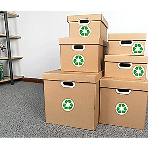 Pop Resin 1.5" Inch Recycle Logo Stickers Round Recycling Symbol Labels Self Adhesive Indoor and Outdoor Stickers 500 Per Roll