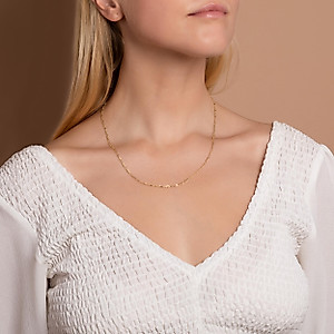 PORI JEWELERS 14K Gold 2.0mm Figaro/3+1 Link Chain Necklace- Made in Italy - (Yellow, 18 Inch)