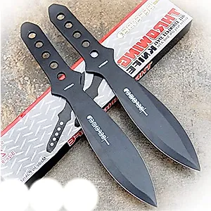 New 2 Pc 8.5" Ninja Tactical Combat Knife Set Hunting NEW Camping Outdoor Pro Tactical Elite Knife BLDA-0194