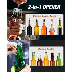 Christmas Stocking Stuffers for Men Women Wine Opener Gifts for Adults Wine Bottles Opener Wing Corkscrews Valentine's Birthday Unique Gadgets Ideas for Dad Father Mom Him Her Who Have Everything