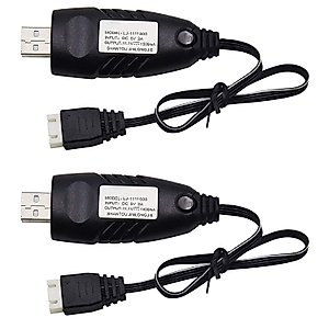 2 Pack 11.1V 1.5A USB Charger Cable Suitable for RC Car Boat Airplane Drone Airsoft 11.1V 3S 3 Cell Lipo Battery / 11.1V USB New