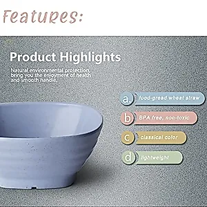 SOUJOY 20 Pack Wheat Straw Bowls, 20 Oz Unbreakable Cereal Bowls, Reusable Soup Bowls for Snacks, Rice, Condiments, Side Dishes, Ice Cream, Microwave and Dishwasher Safe