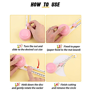 Oythiem Circle Cutter Tool for Paper Crafts - Perfect Circle Maker with Ease - Rotary Cutter Round Cutting Knife with 3 Replaceable Blades for Scrapbooking, Card Making, Art and Diy Crafts (Green)