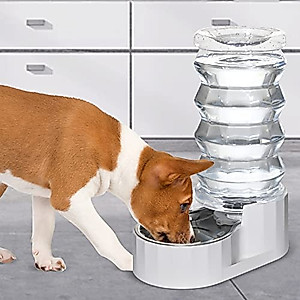 RIZZARI Automatic Pet Waterer,100% BPA-Free, Gravity Stainless Steel Water Dispenser,Large Capacity Water Feeder for Cats and Small and Medium-Sized Dogs (8L)