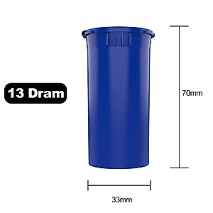13 Dram CR Plastic Packaging Pop Top Containers - Child Resistant Travel Holder Vial Bottles - 315 qty (Blue)