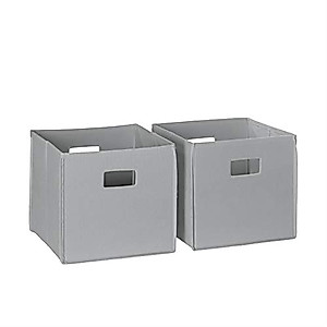 RiverRidge 2 Pc Storage Set in Gray Folding Bin, 2 Count