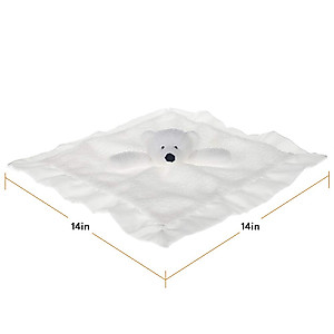 Apricot Lamb Stuffed Animals Soft Security Blanket White Polar Bear Infant Nursery Character Blanket Luxury Snuggler Plush(White Polar Bear, 14 Inches)