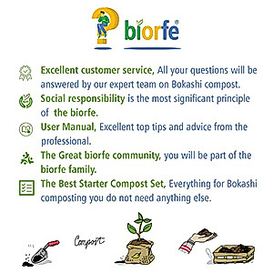Biorfe 2 Bucket Bokashi Compost Starter Kit, All Season Indoor Beginners Composter, Countertop Kitchen Bokashi Bin, Composting Container with 6.6 lb Compost Bran, Food Recycler for Living Indoor