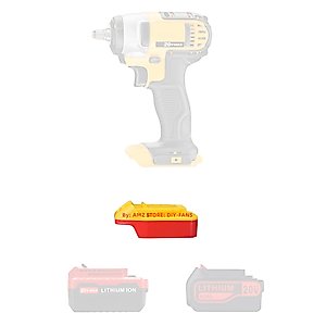 Adapter# Compatible with Porter Cable/Black+Decker 20v (NOT Old 18v) Slider Lithium Batteries Fits DeWalt 20v MAX XR Cordless Tools (US Stock) - Adapter Only