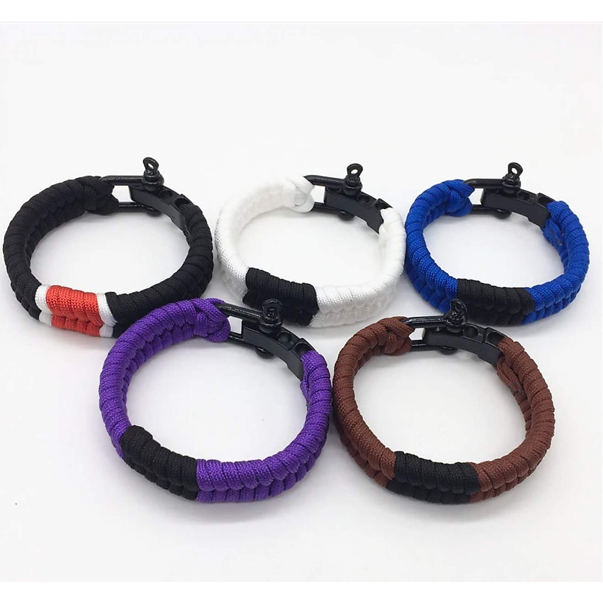 Chasing Fin Fish Hook Pendant Bracelet - Cool 30-Inch Military-Grade 550 Paracord Bracelet & Anklet - Adjustable Size, 100% Nylon Nautical & Fishing Accessory Hook Pendant, Pewter (Blue Camo, Pewter)