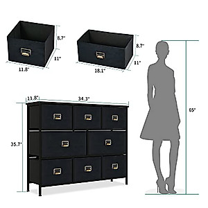 YITAHOME 8-Drawer Storage Tower, Fabric Dresser - Organizer Unit for Bedroom, Living Room, Hallway, Closets & Nursery - Sturdy Steel Frame, Wooden Top & Easy Pull Suede Bins