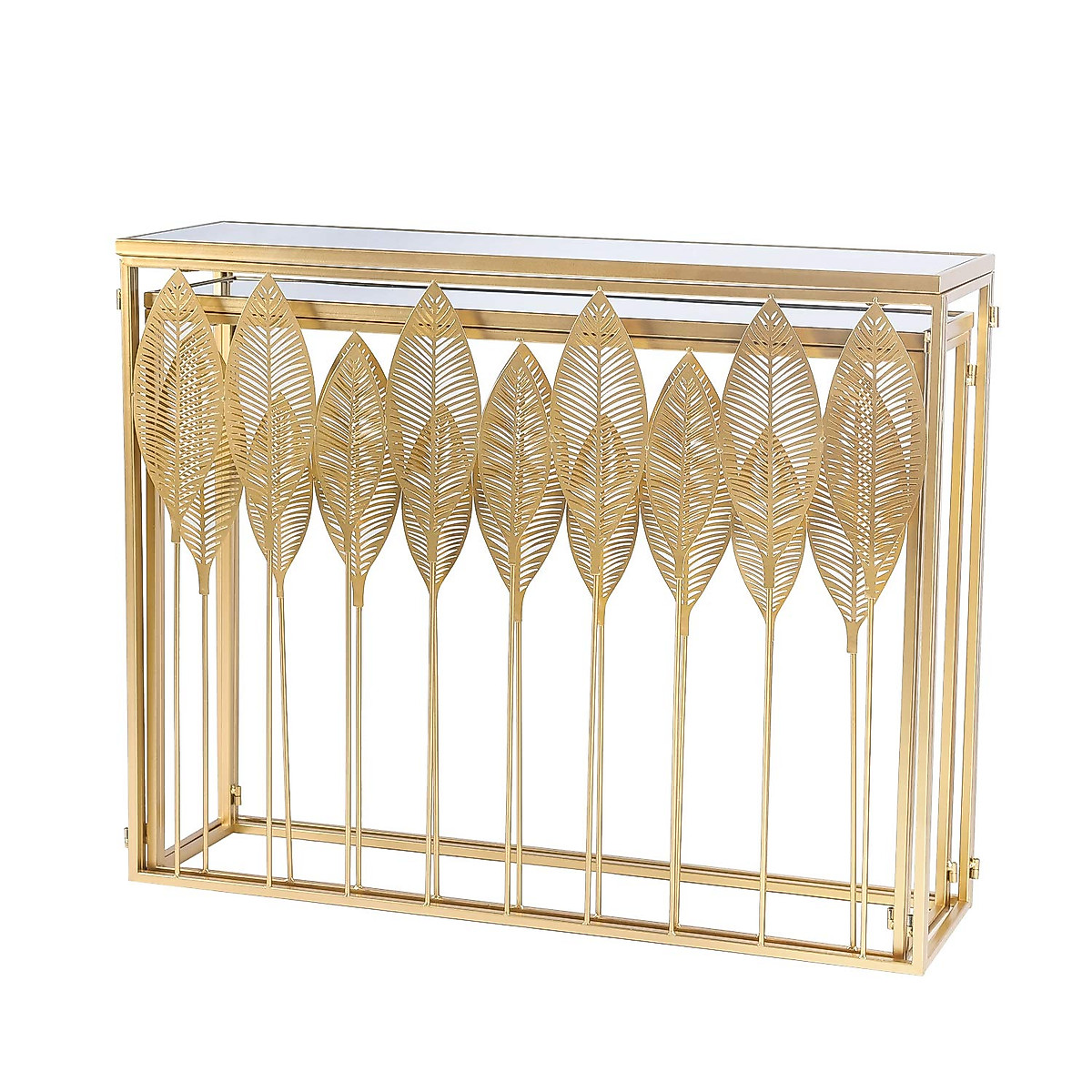 Joveco Console Table Set of 2- Gold Thin Sofa Table- Metal Slim Console Tables Behind The Sofa Couch- Modern Narrow Accent Sofa Tables for Entryway Living Room Hallway and Bedroom