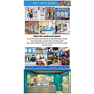 Kolice Commercial Desktop 5 Flavors Soft Serve Ice Cream Machine, Gelato Ice Cream Maker-ETL, 5 Different Discharge Nozzles, Upper Tanks Refrigerated, Transparent Dispenser Set