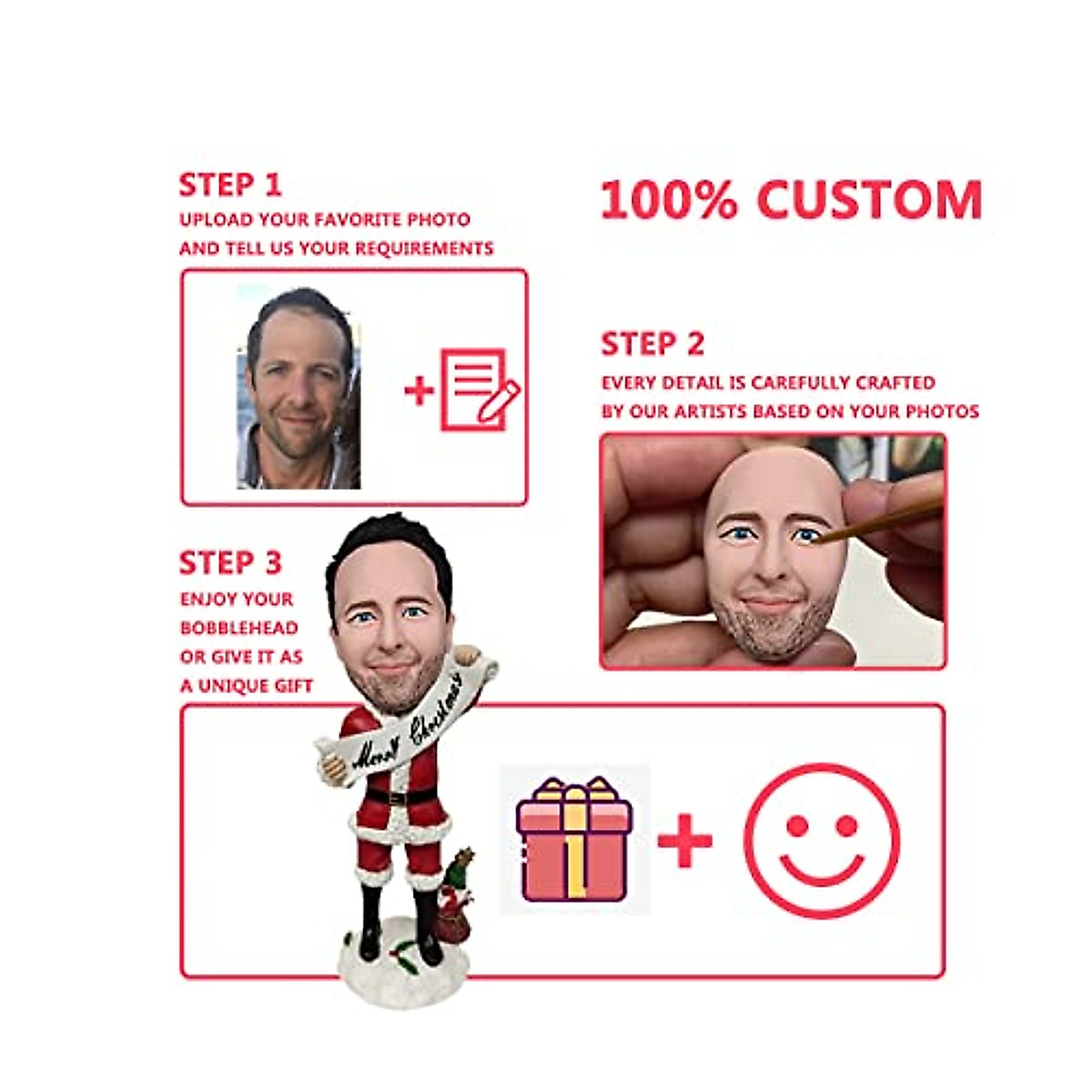 mydedor Custom Bobbleheads Figurine Customized Doll, Boss Custom Bobblehead, Bobble Head Figures Handmade Personalized Sculpture Gift for Man