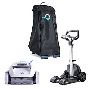 Dolphin (2025 Model) E10 Automatic Robotic Pool Vacuum Cleaner Includes Caddy and Classic Cover for Storage and Protection, Ideal for Above-Ground Pools up to 30 FT in Length