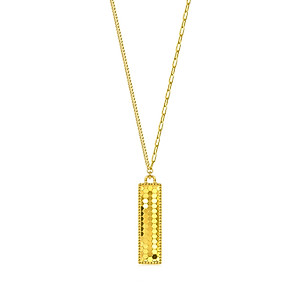 CHOW SANG SANG Dazzling Mirror Gold 999.9 24K Solid Gold Price-by-Weight Gold Simple Rectangle Necklace for Women 93401N (Approx. 0.21tael (~7.86g), 18.5", (47 CM))